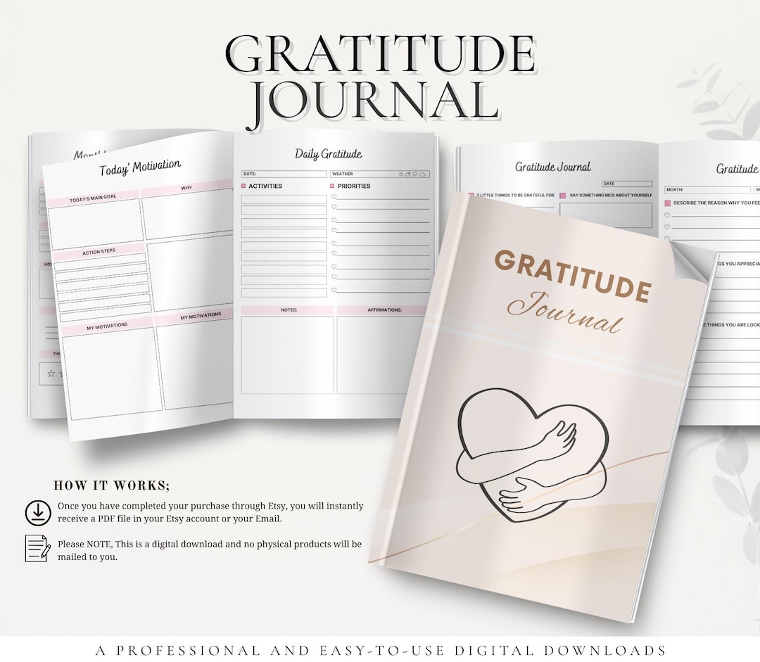 2026 Gratitude Journal Printable: Mindfulness, Reflection, and Self ...