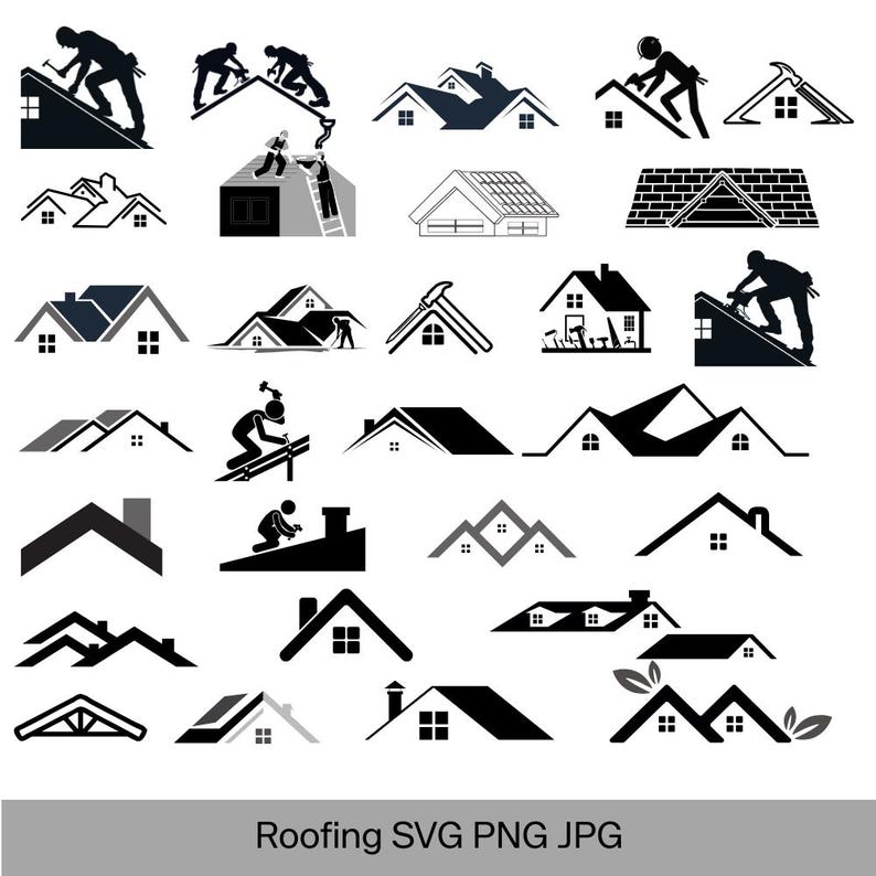 House Roof SVG Bundle: Clipart, Vector, PNG, DXF (digital Download - Etsy