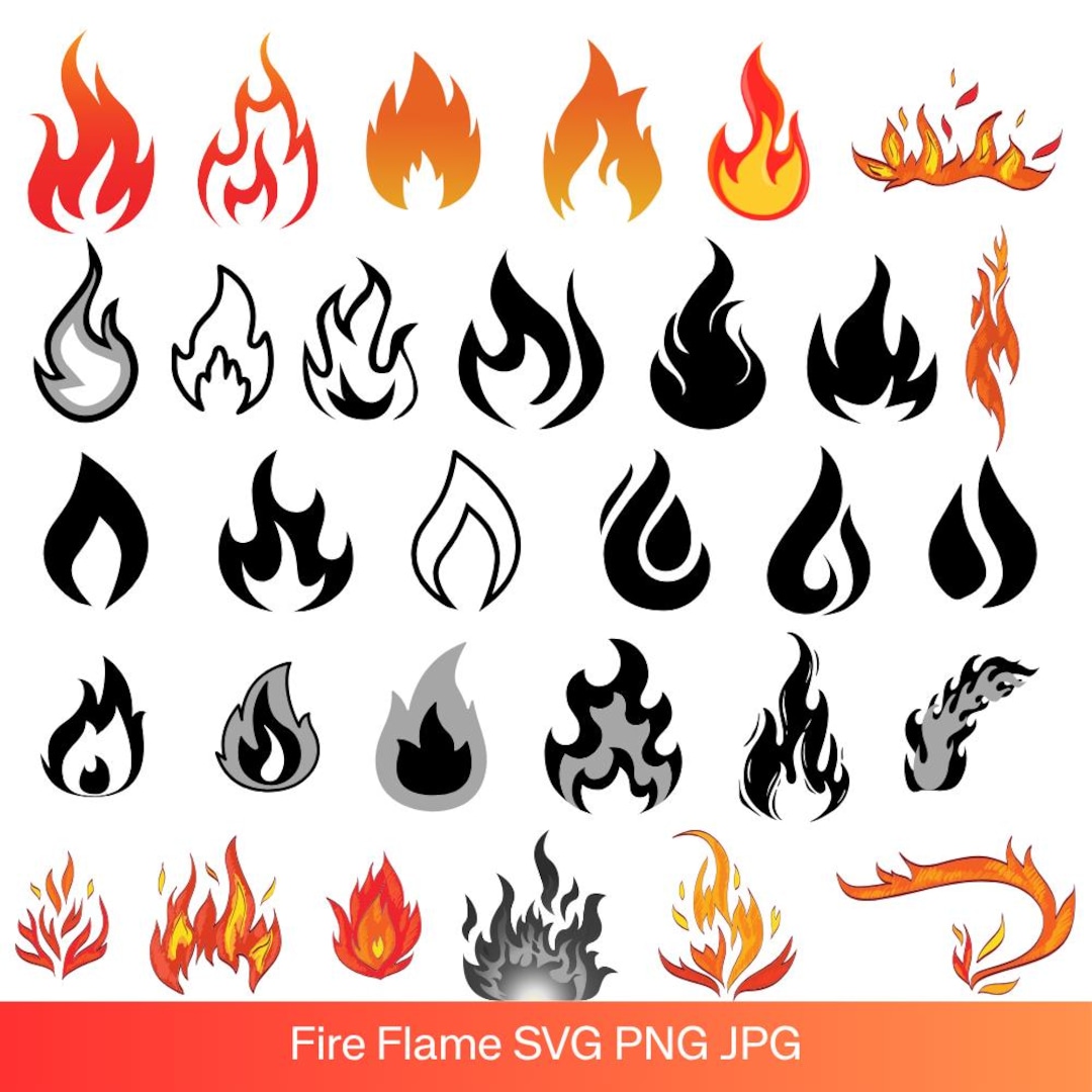Fire Flames Svg, Flames Frame Svg, Fire SVG Bundle, Fire Clipart, Fire Svg Files, Fire Frame Svg ...