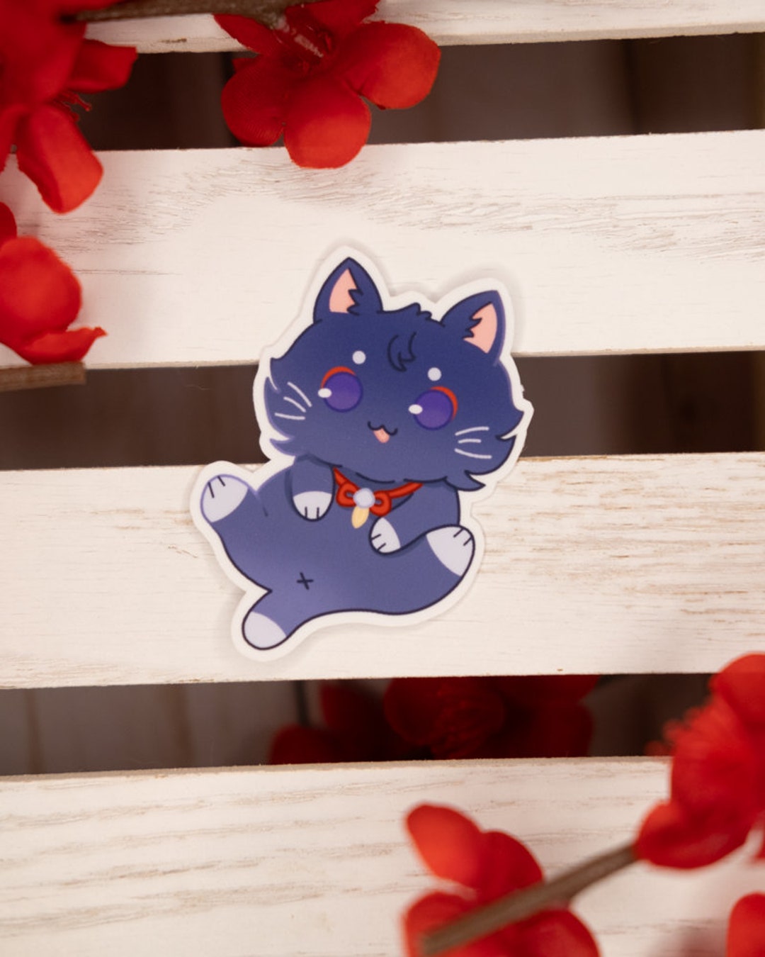 Scaramouche Cat Sticker • Wanderer, Kunikuzushi Genshin Impact | Kawaii ...