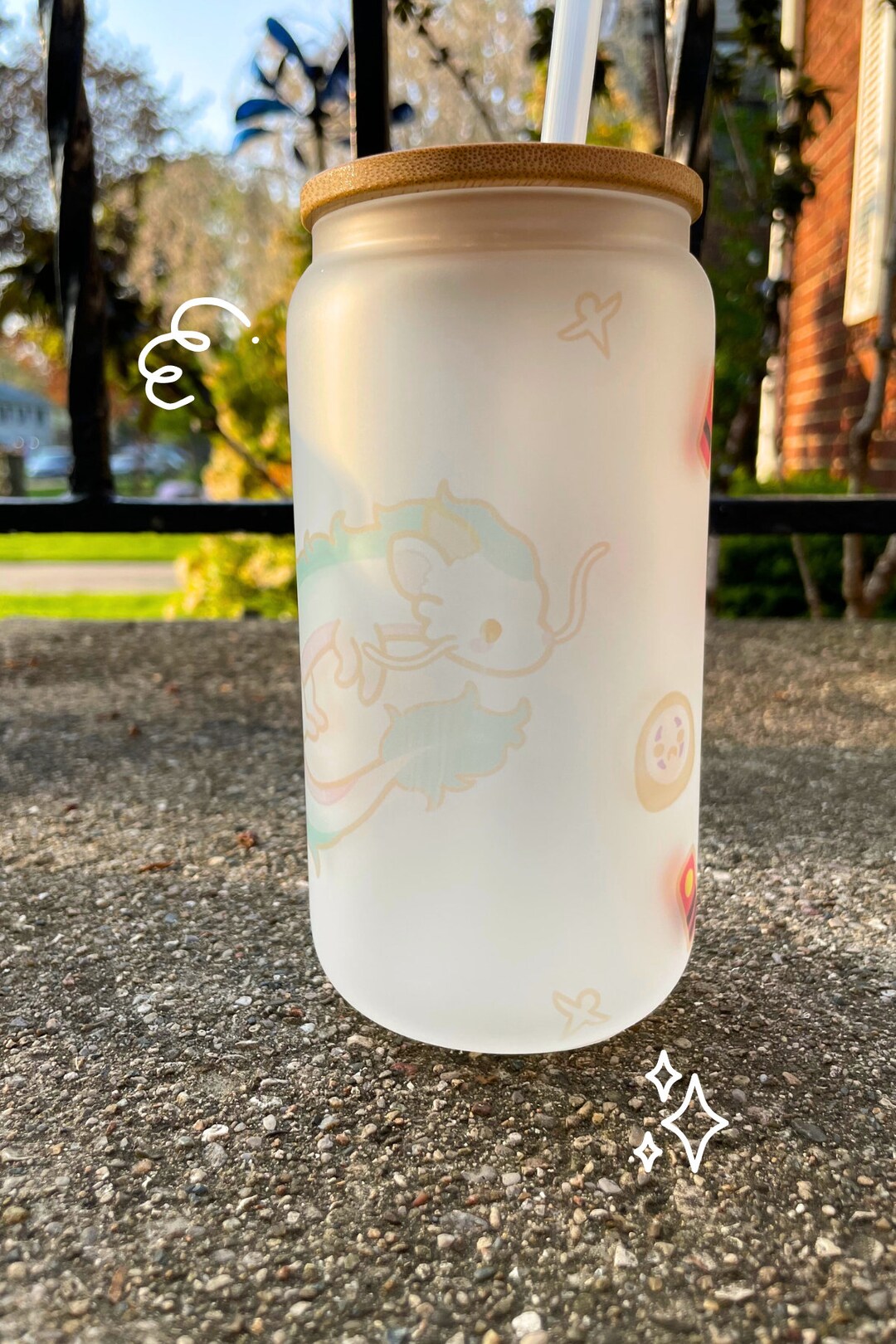 Can Glass Cup Dragon With Bath Tokens Anime Coffee Cup 16oz Can Glass ...
