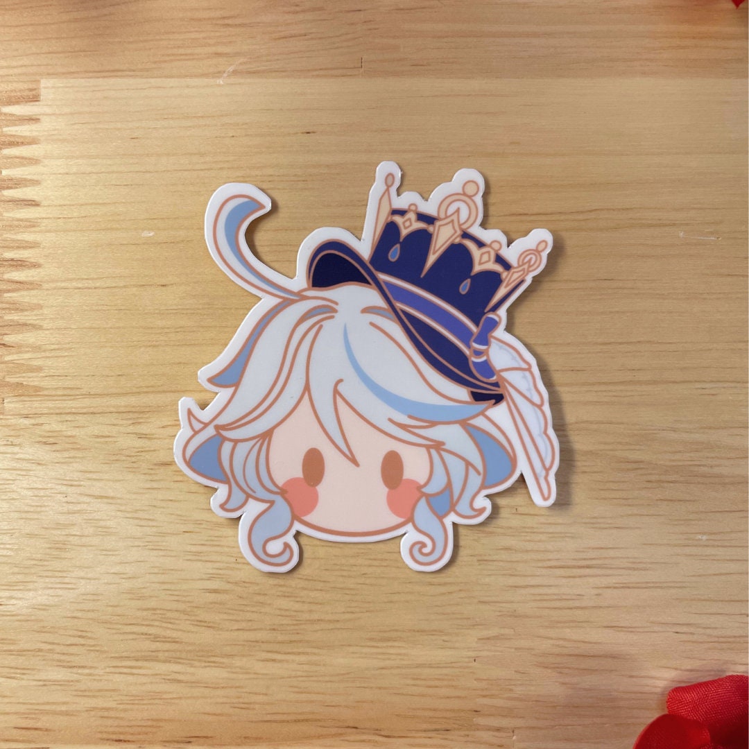 Focalors Genshin Impact Kawaii Chibi Die-cut Vinyl Stickers Laptops ...