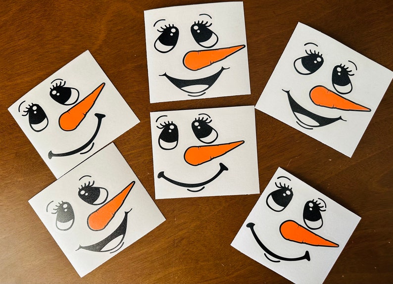 6 Snowmen 3.5x4 Inches, Vinyl Decals - Etsy
