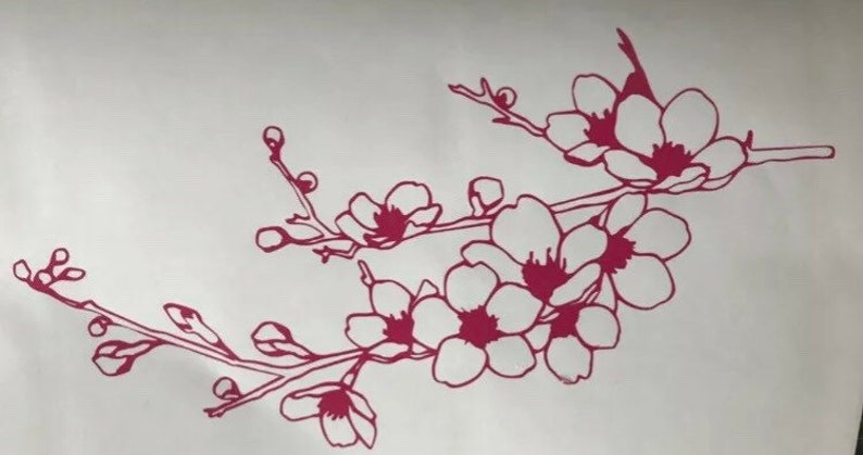 Cherry Blossom Vinyl Decal | Etsy