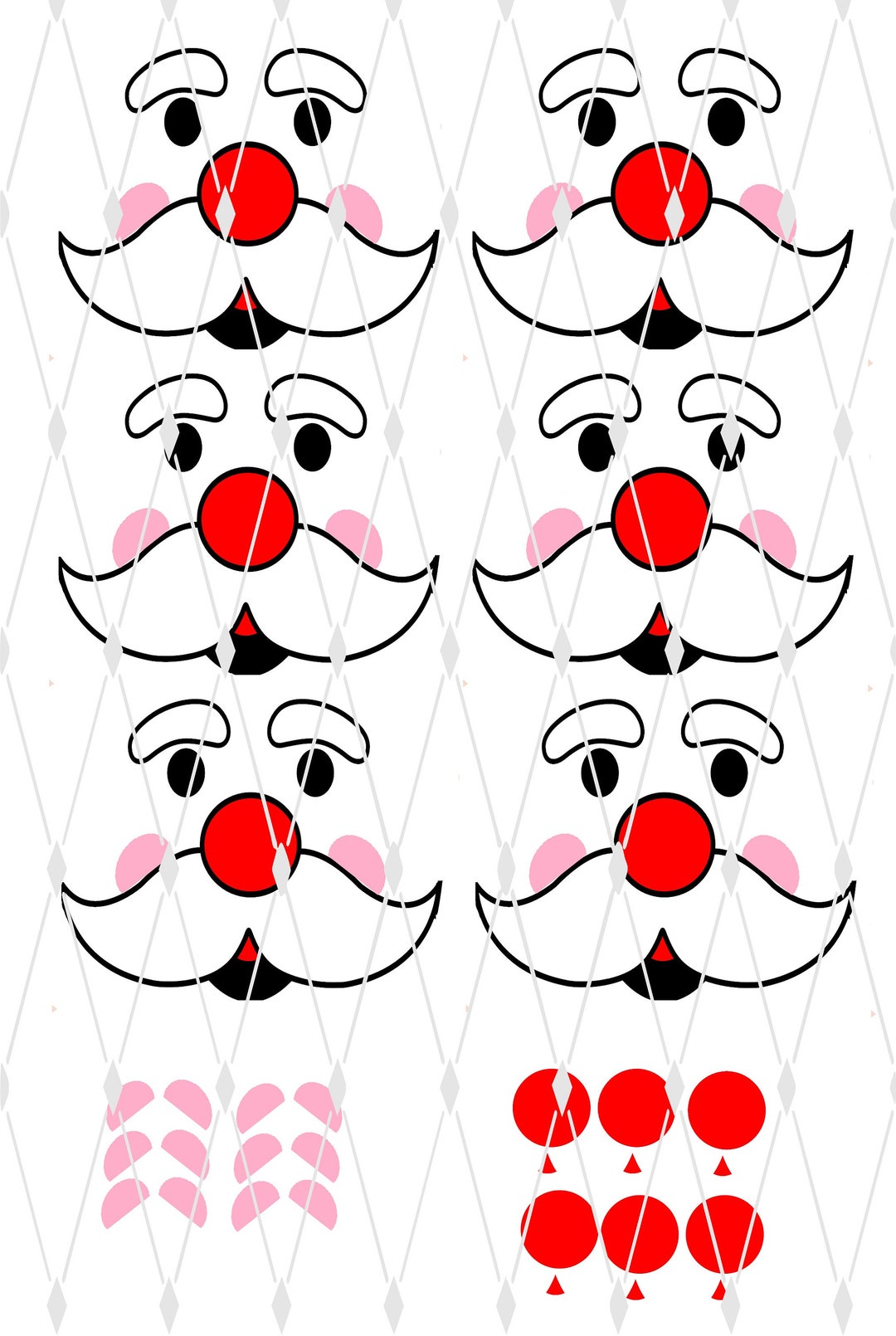 Santa Face SVG Download File for Cutter Machines - Etsy