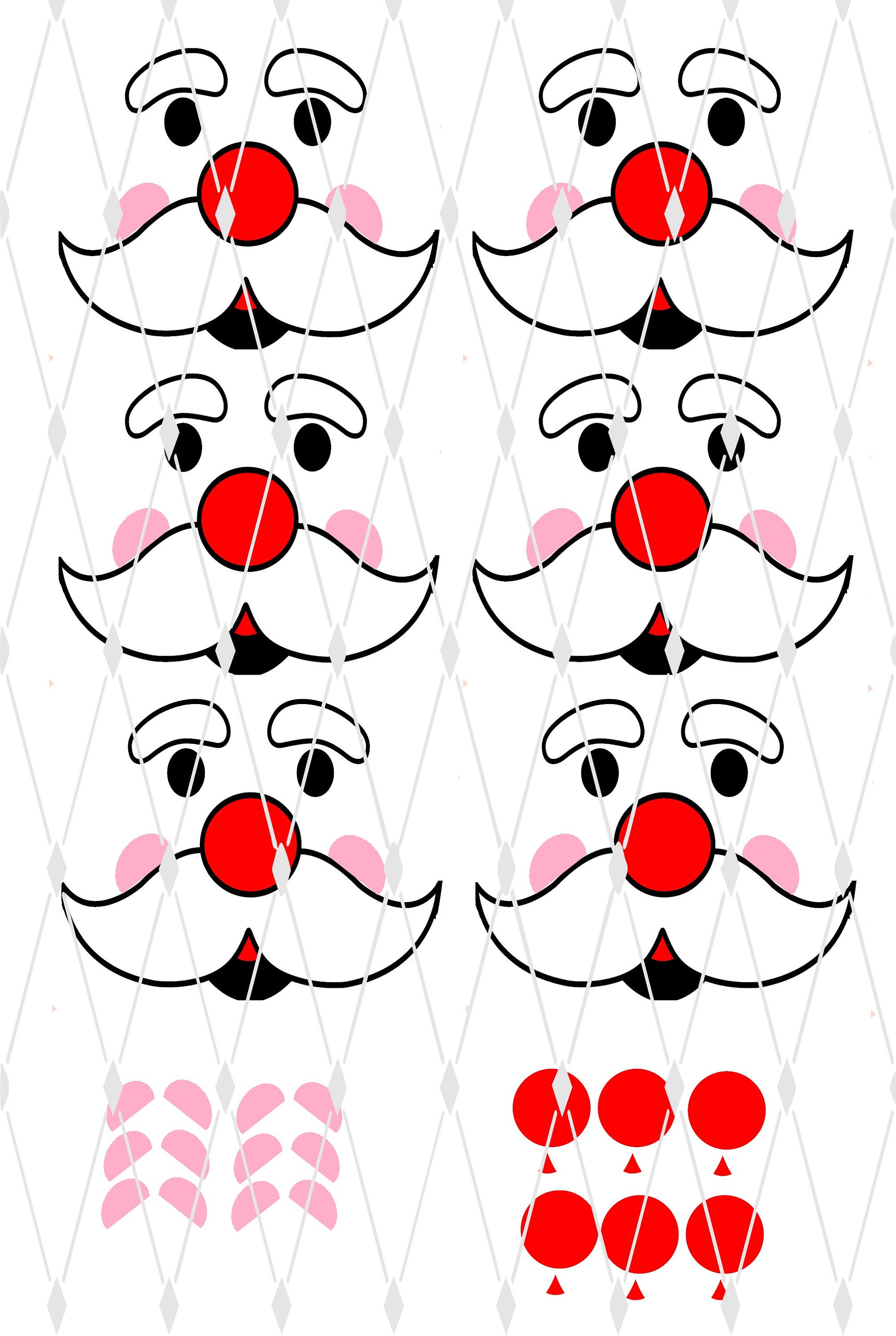 Santa Face SVG Download File for Cutter Machines - Etsy