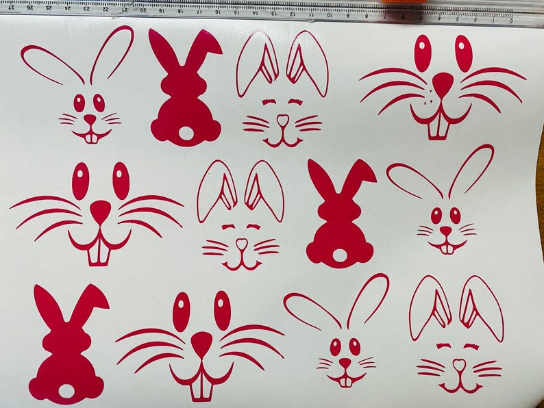 12 Easter Bunny Vinyl Decals - Etsy