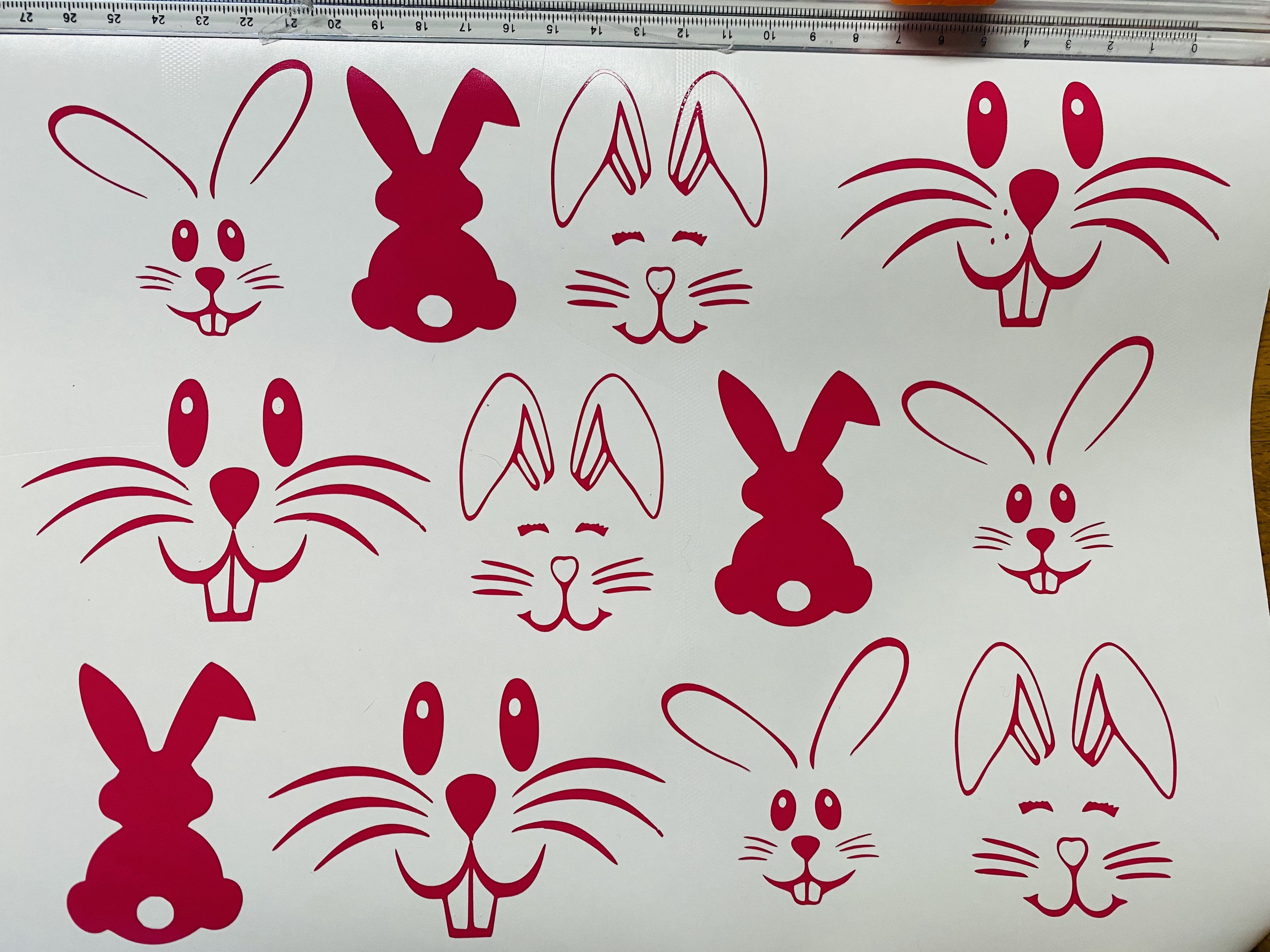 12 Easter Bunny Vinyl Decals - Etsy