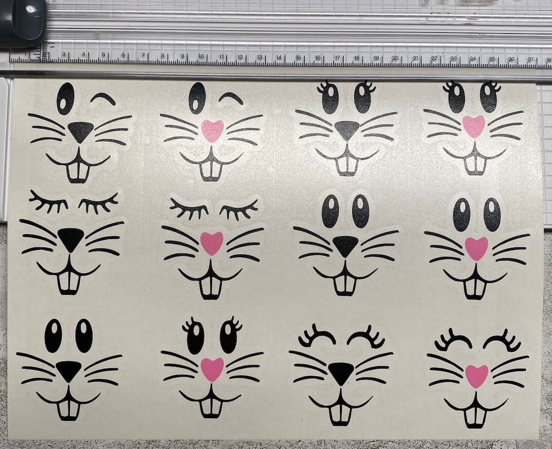 12 Easter Bunny Face Vinyl Decals. 2x2 Inches. - Etsy
