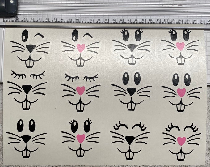 Bunny Face Vinyl Adhesive Decal Decoration Holiday Projects, Custom ...