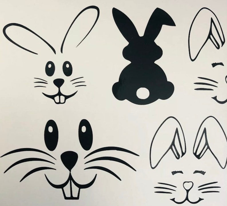 12 Easter Bunny Vinyl Decals - Etsy