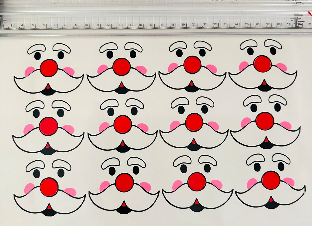 12 Santa Claus Vinyl Decal Faces - Etsy