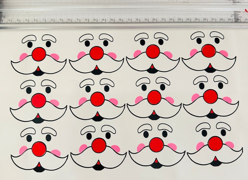 12 Santa Claus Vinyl Decal Faces - Etsy