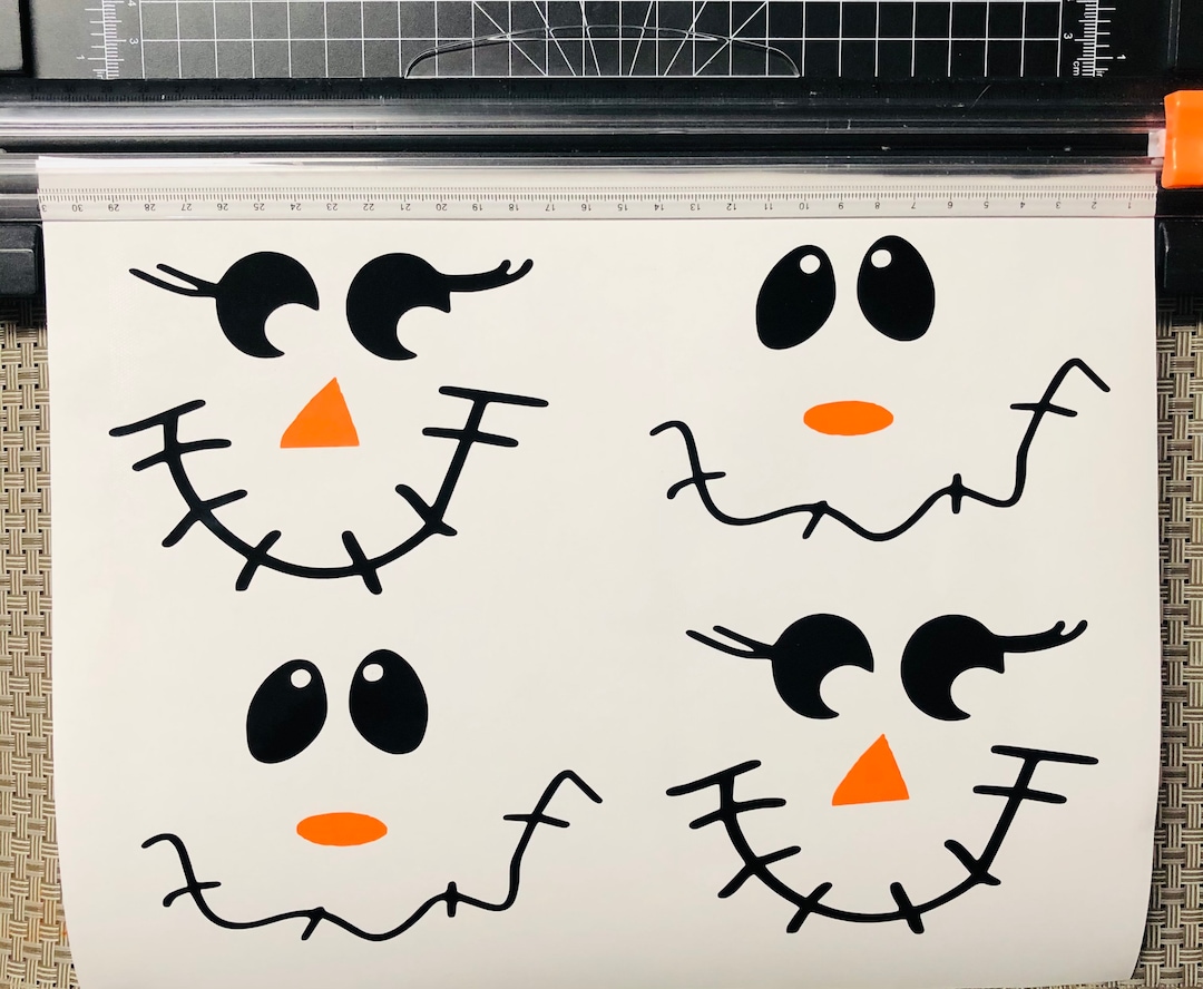 4 Large SCARECROW FACES Fall & Halloween Decal Stickers, DIY 5x7 Inches ...