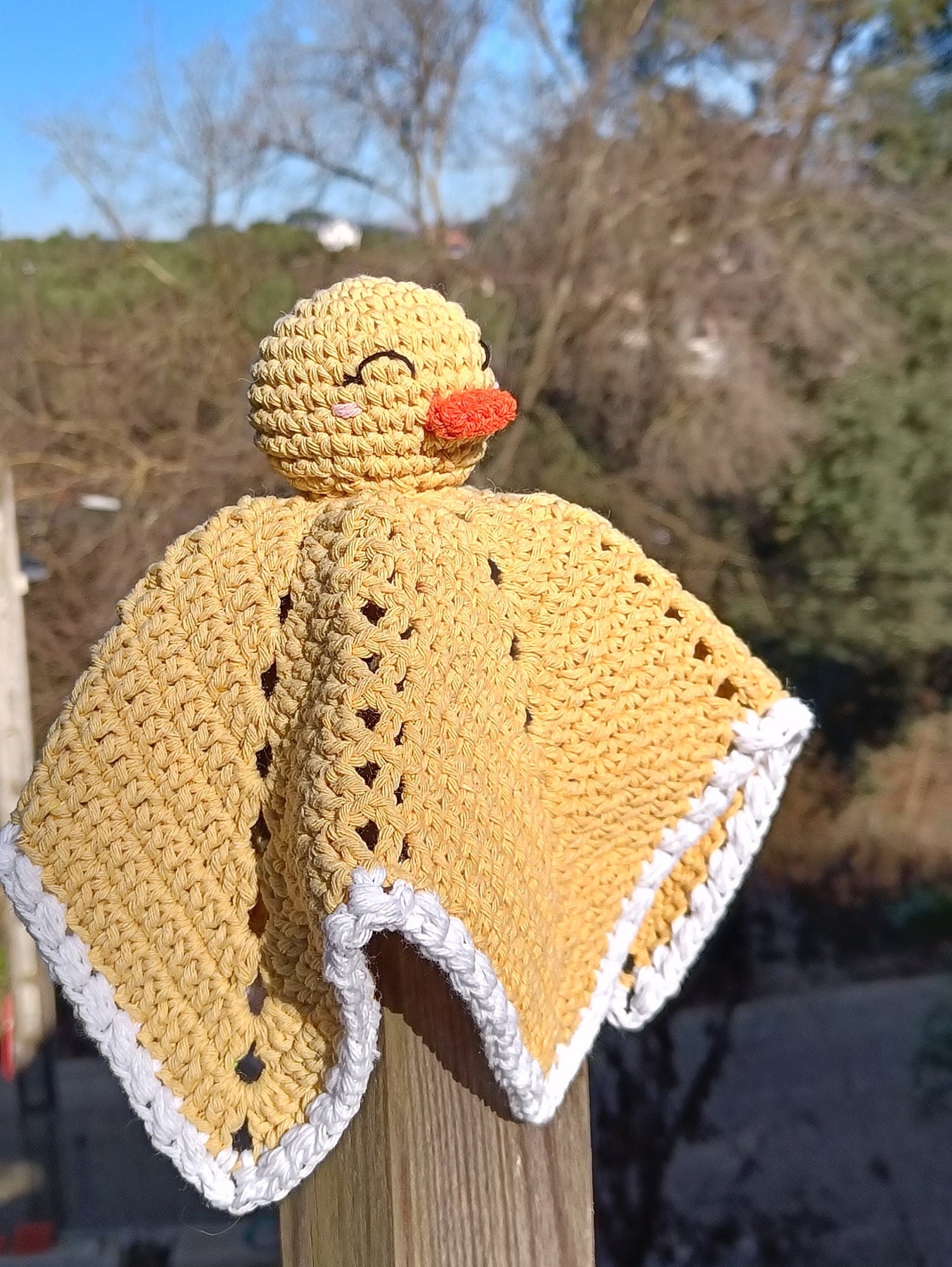 Crochet Duck Lovey Pattern, Amigurumi Safety Blanket, Baby Comforter ...