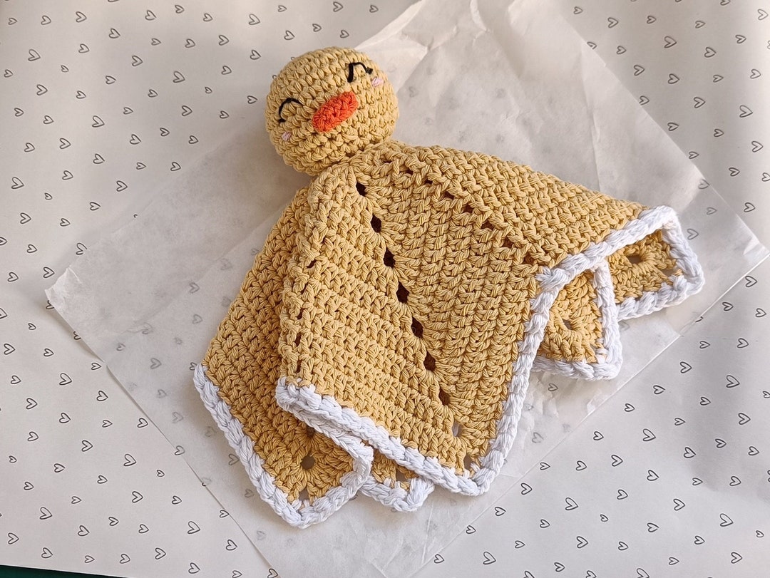 Crochet Duck Lovey Pattern, Amigurumi Safety Blanket, Baby Comforter ...