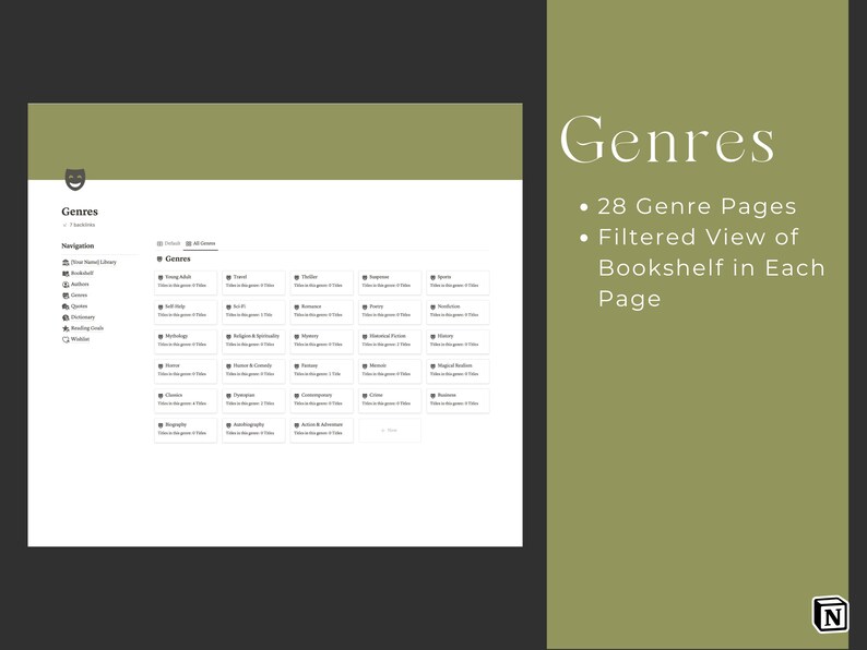 Notion Library Template | Notion Reading Journal Template | Book ...