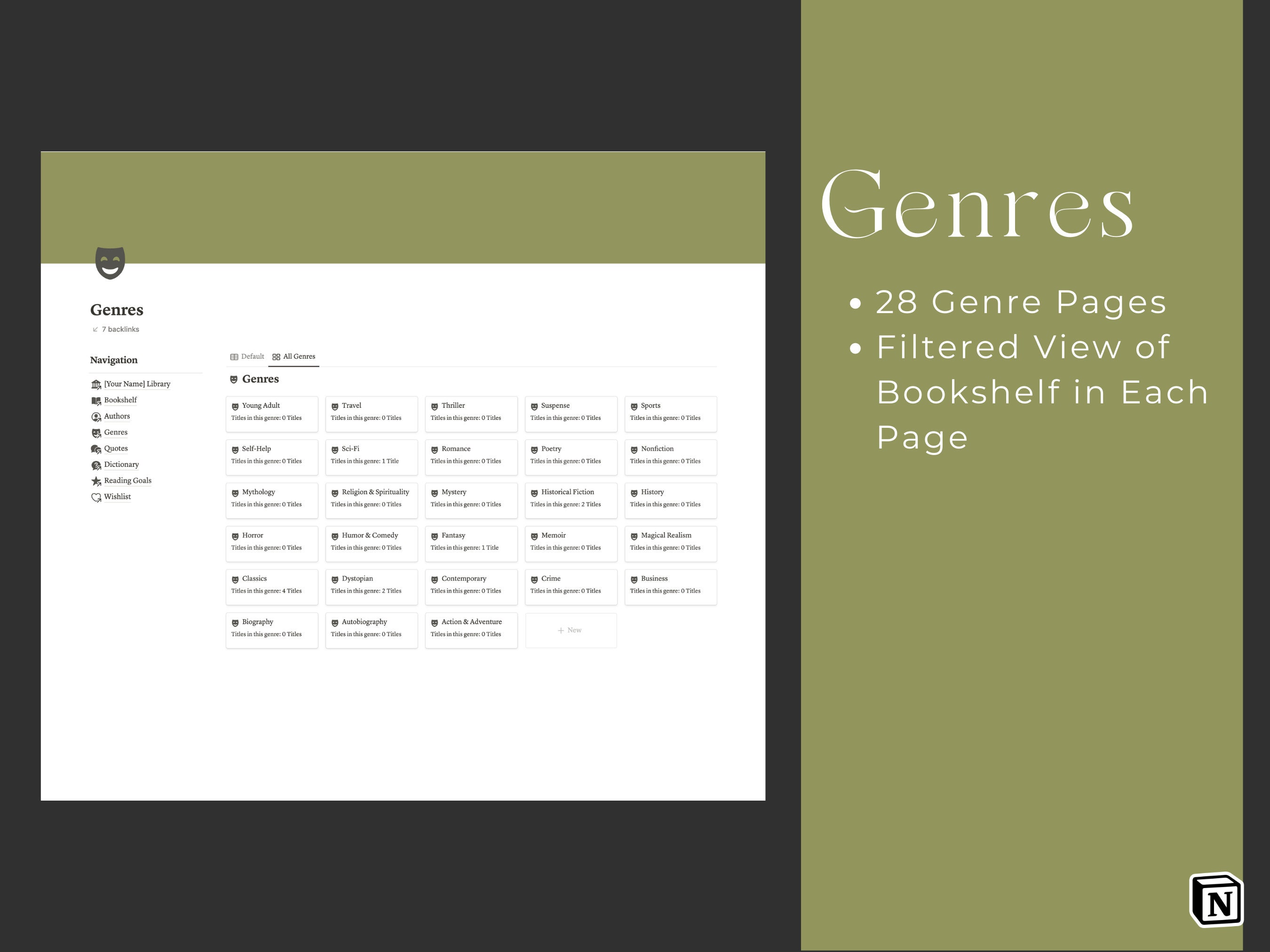 Notion Library Template | Notion Reading Journal Template | Book ...