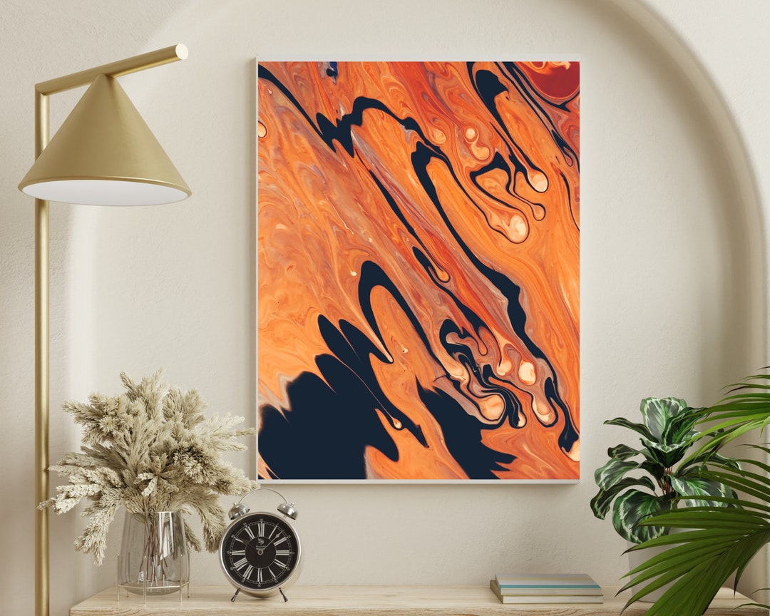 Beige and Black Lava Wall Art Abstract Print Lava Wall Art Digital ...