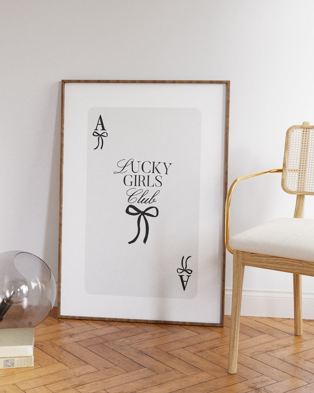 Black Playing Card Poster, Coquette Bow Wall Art, Trendy Wall Art ...