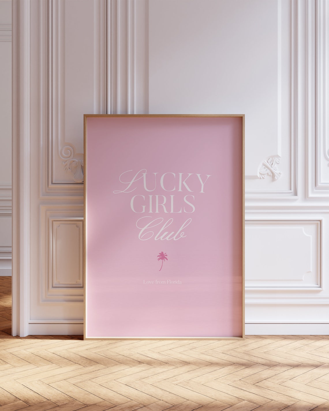Pink Lucky Girls Club Poster, Trendy Coastal Print, Aesthetic Lucky ...