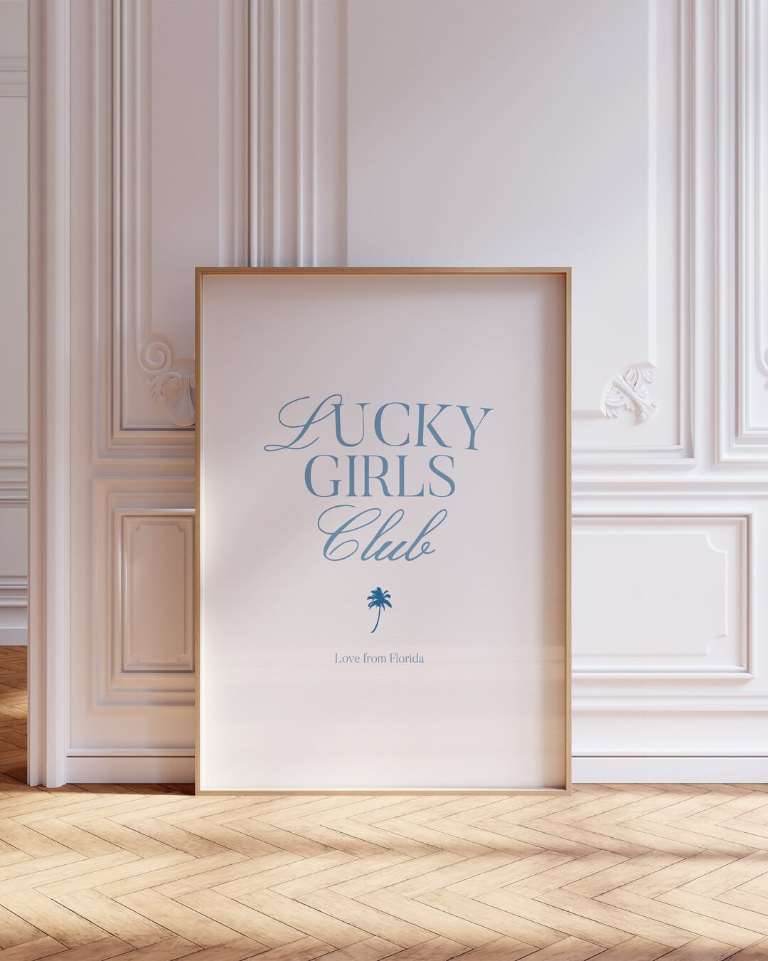 Blue Lucky Girls Club Poster, Trendy Coastal Print, Aesthetic Lucky ...