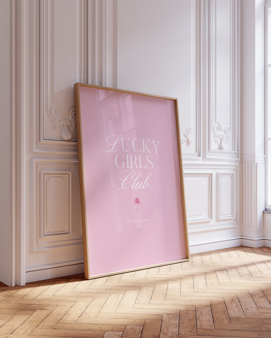 Pink Lucky Girls Club Poster, Trendy Coastal Print, Aesthetic Lucky ...