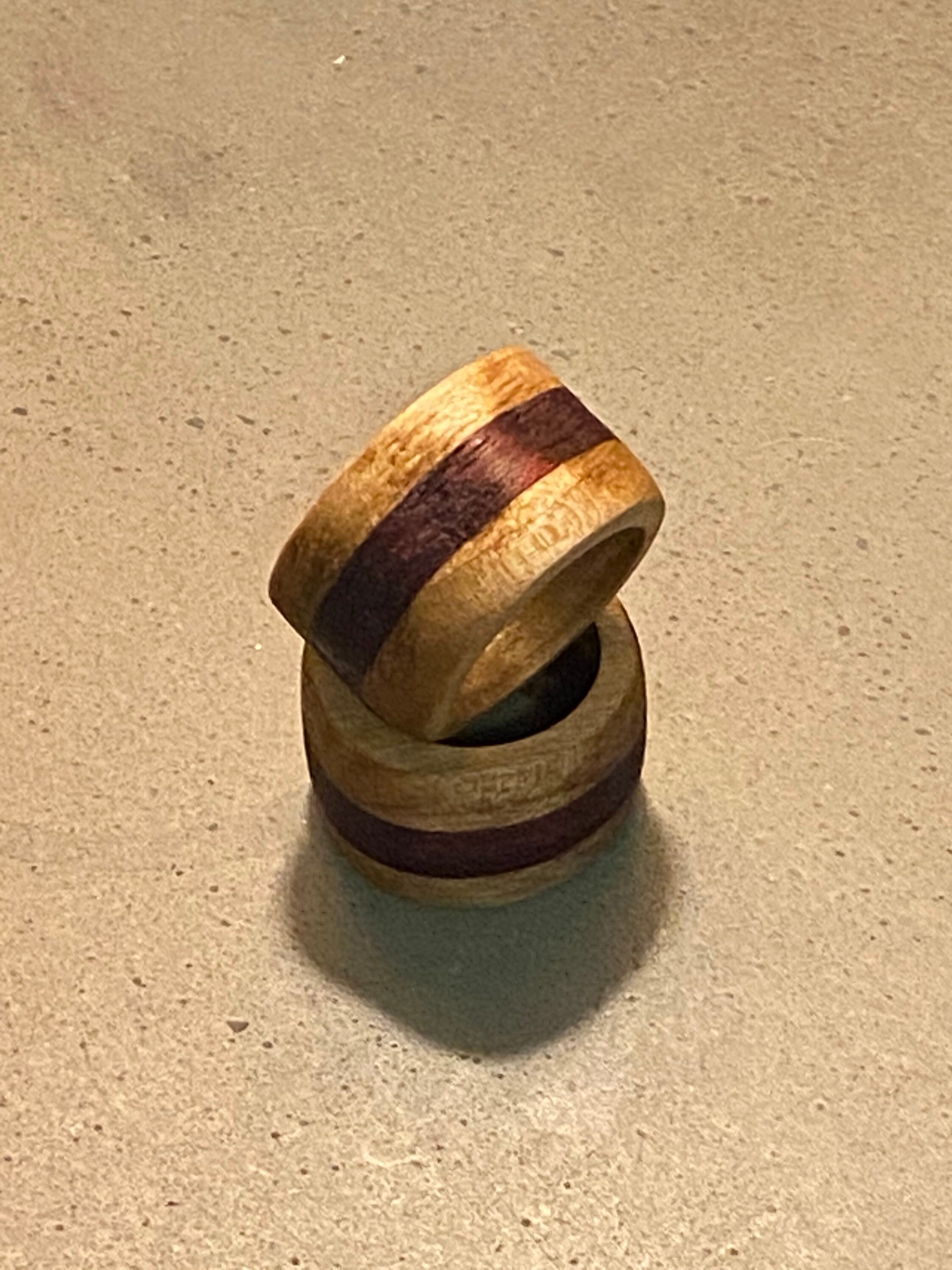 Purple Heart & Maple Wooden Ring, Wooden Rings, Statements Rings - Etsy