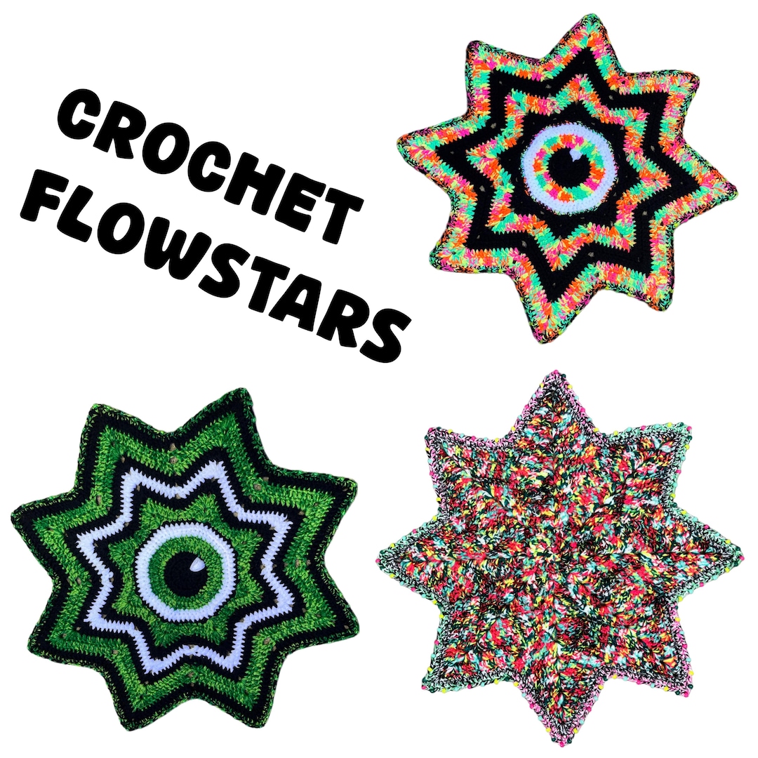 Crochet Flow Star With Beaded Edges | Festival Flow Toy Multicolored ...