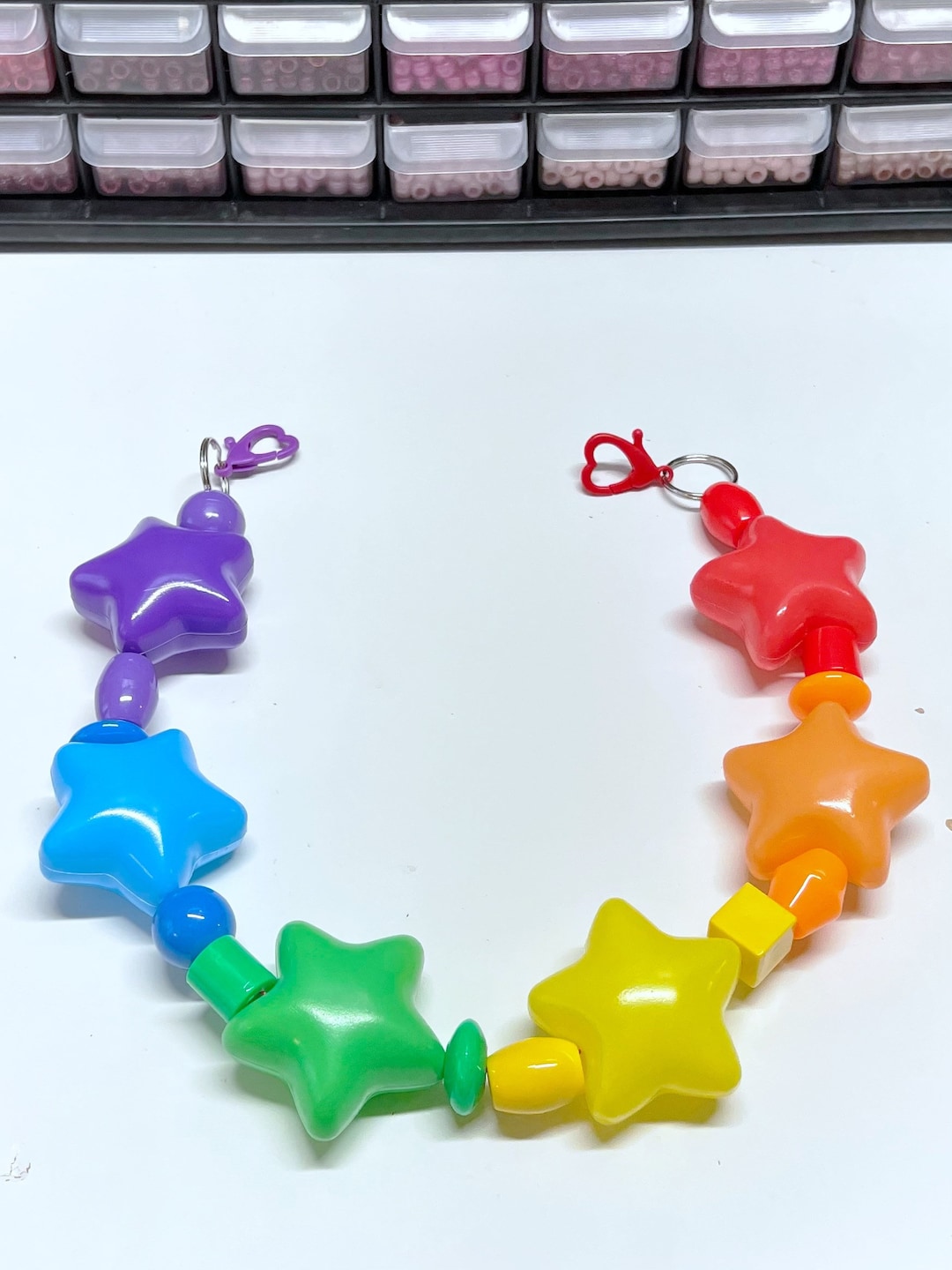 Chunky Kandi Ball Pit Star Chain | Retro Raver Belt Accessory Decora ...