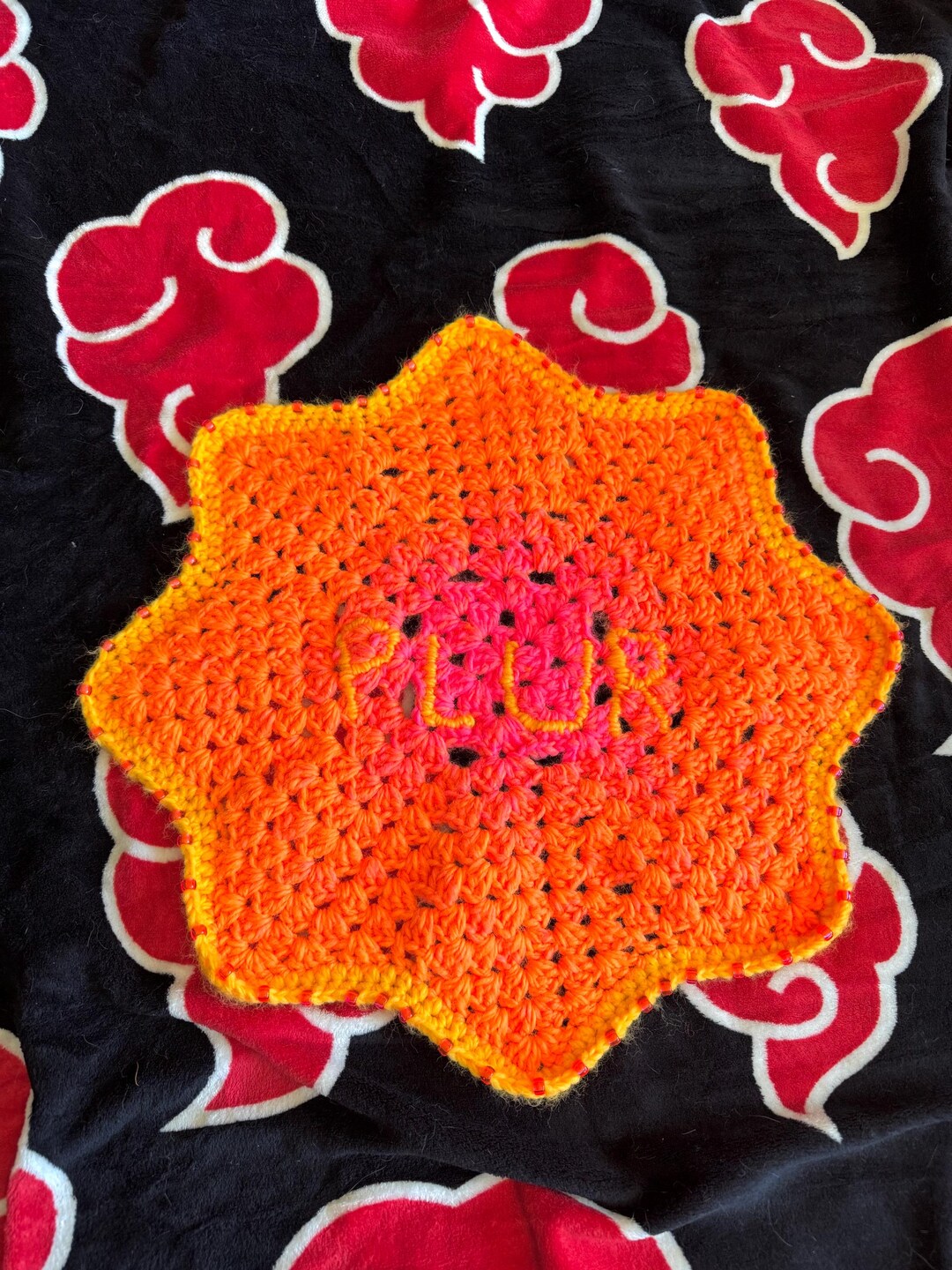 Crochet Flow Star | Festival Flow Toy Embroidered PLUR Sunrise Handmade ...