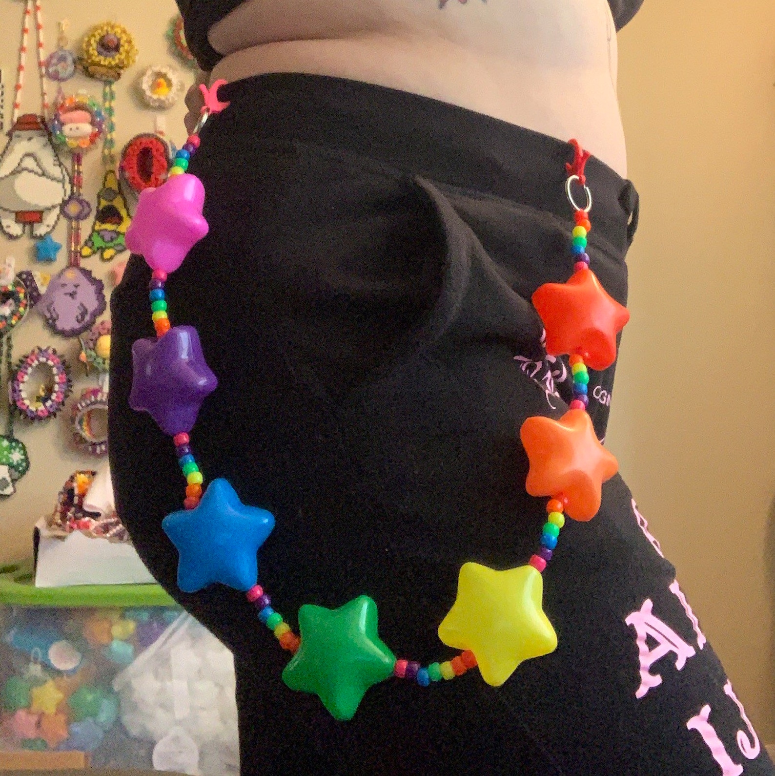 Bright Rainbow Kandi Chain Ball Pit Stars Retro Raver Belt - Etsy UK