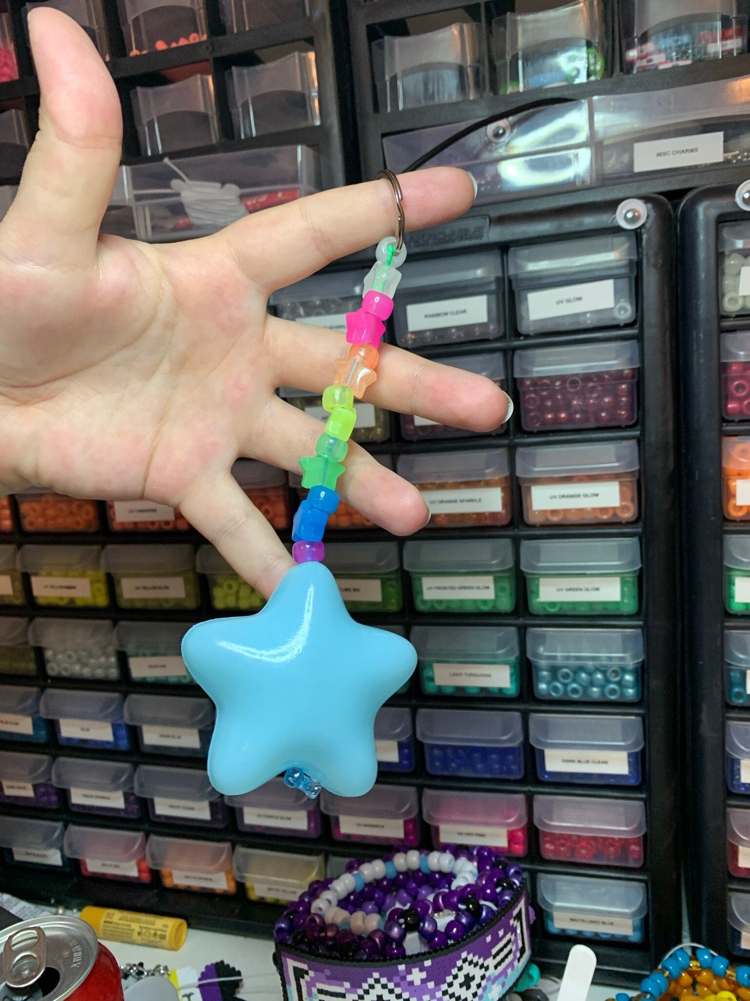 Kandi Ball Pit Star Keychain - Etsy UK