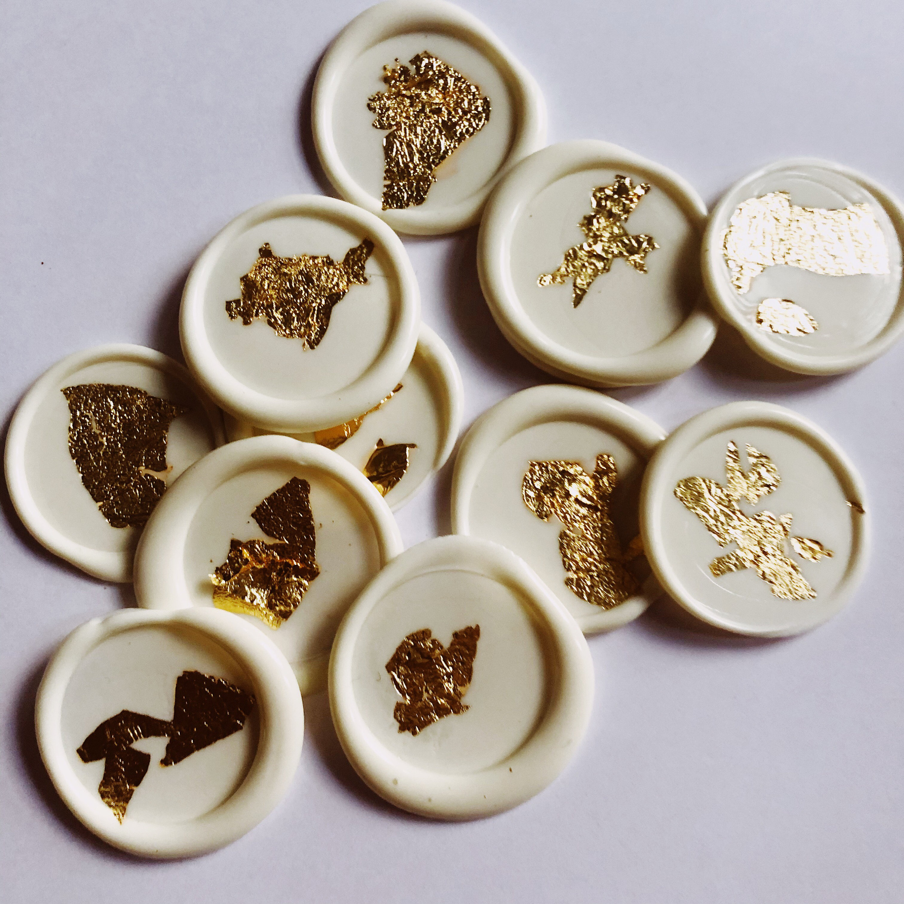 White Wax Seals With Leaf Gold Wedding Wax Seal Wax Seal - Etsy