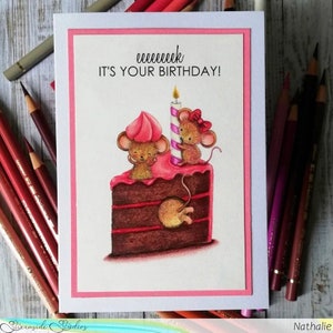 Berry Sweet Mice Digital Stamp Set, Mice Digi Stamps, Png 300 Dpi - Etsy