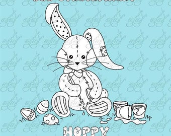 Bunny Digital Stamp | Etsy