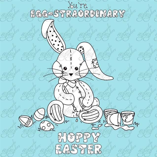 Patchpal Easter Bunny Digital Stamp PNG - Etsy