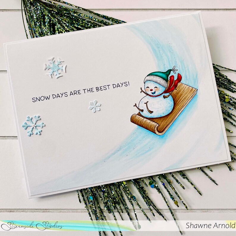 Snow Much Fun Digital Stamp Set, Png Set of 300 Dpi Images, Black and ...