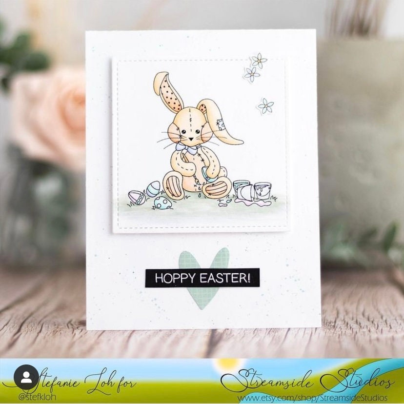 Patchpal Easter Bunny Digital Stamp PNG - Etsy