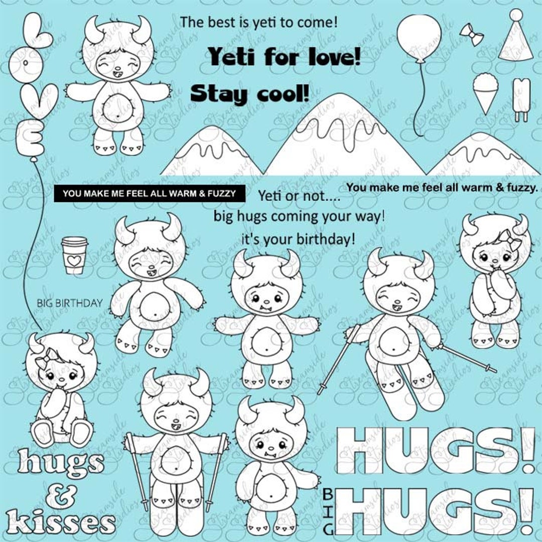 Yeti Yeti Yeti, Yeti Digital Stamp Set, Png 300 Dpi Images With ...