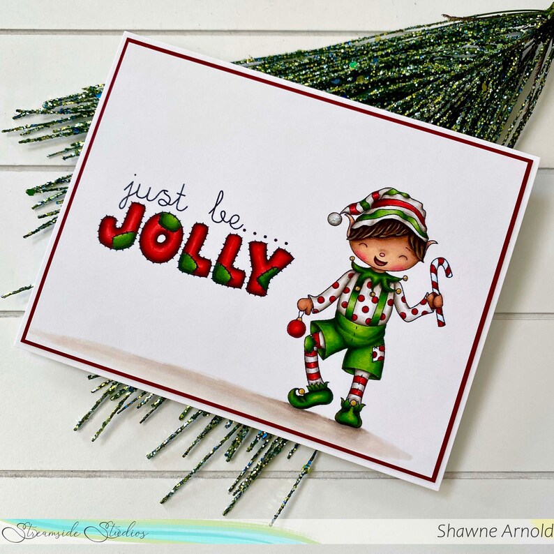 Jolly Elf Christmas Stamps 300 Dpi Png Digi Stamp - Etsy