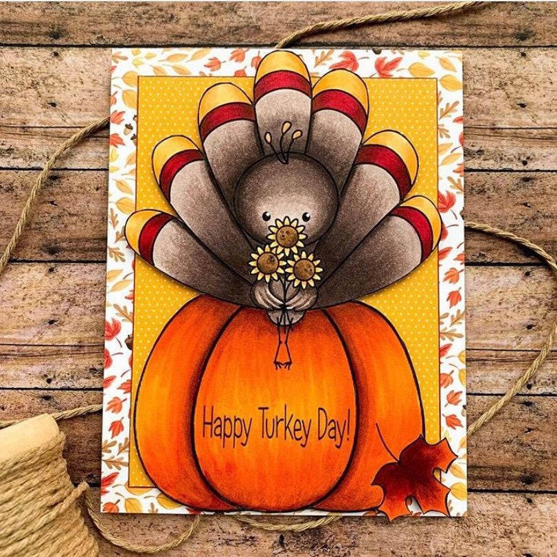 Happy Little Turkeys Fall Harvest Thanksgiving Digital Image | Etsy