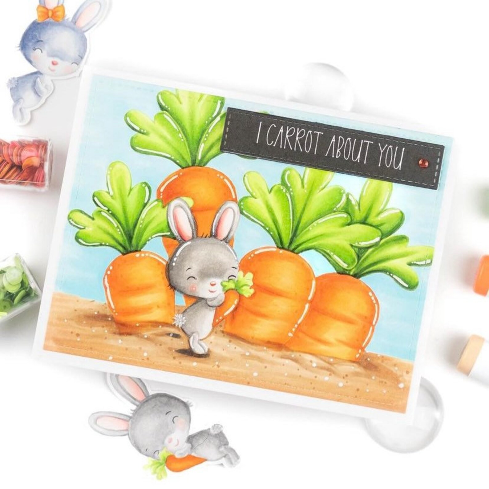 Cupcake Critters-bunny Digital Stamp Set, Bunny Cupcake Digi Stamps ...