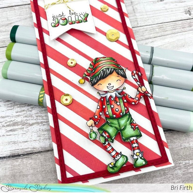 Jolly Elf Christmas Stamps 300 Dpi Png Digi Stamp - Etsy