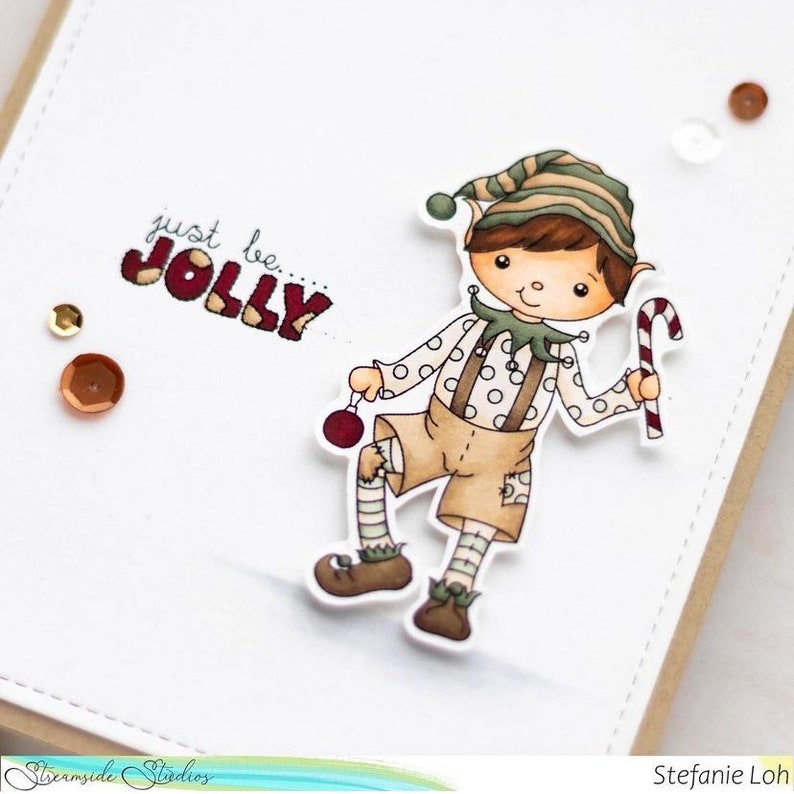 Jolly Elf Christmas Stamps 300 Dpi Png Digi Stamp - Etsy