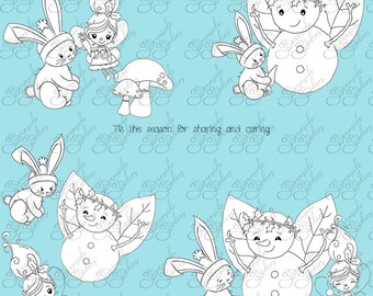 Fairy Fun Digital Stamp Set Png Set of 77 300 Dpi Images | Etsy