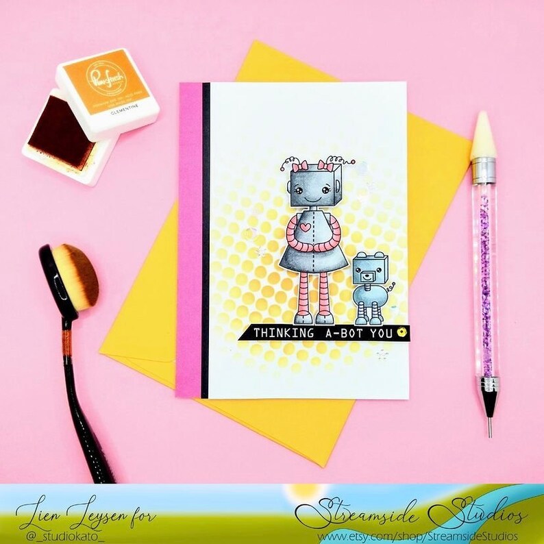 All A-BOT You Digital Stamp Set, 15 Png 300 Dpi Digi Stamps, Cute Robot ...