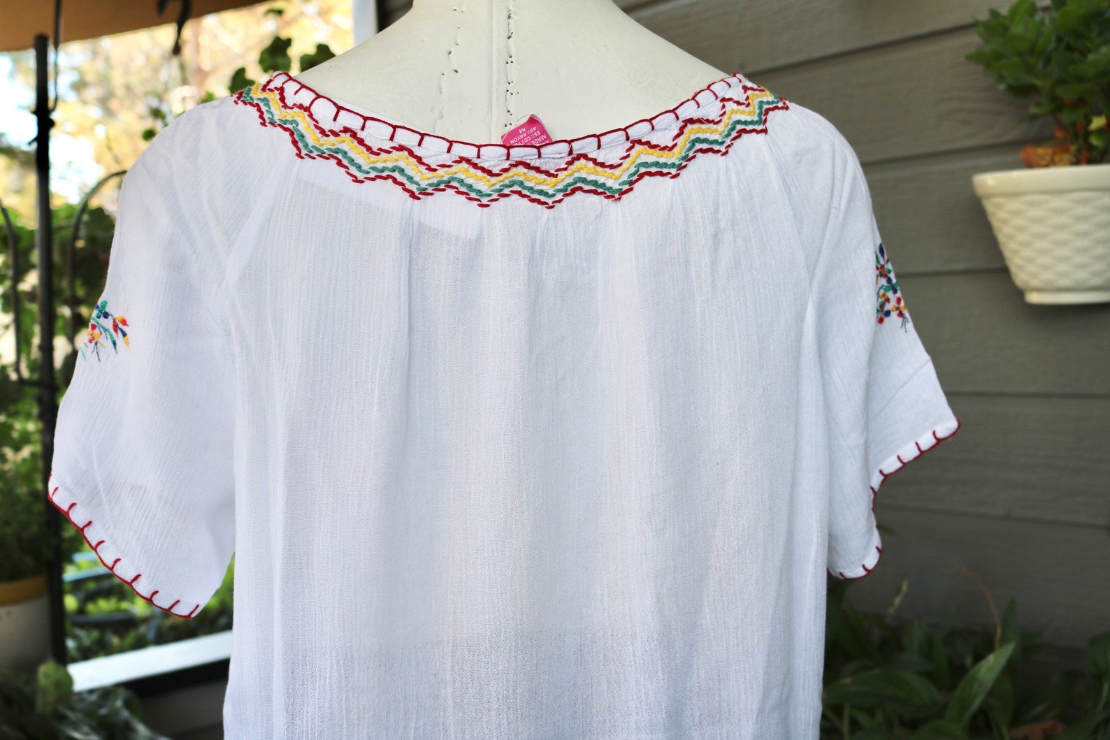 Embroidered Floral Cotton Blouse Top, Mexican Style, Boho Blouse ...