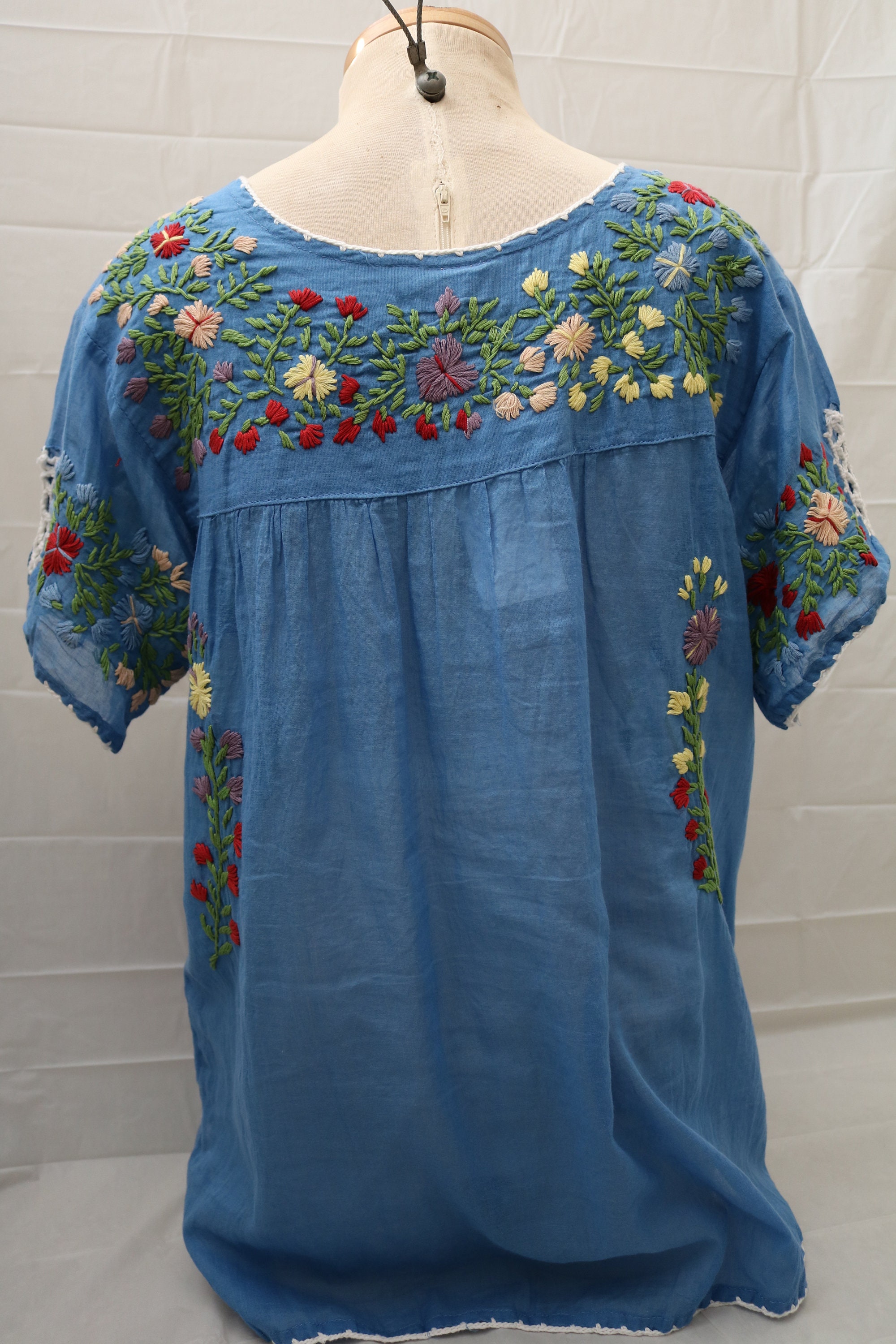 Hand Embroidered Cotton Blouse Top, Mexican Style, Boho Blouse ...