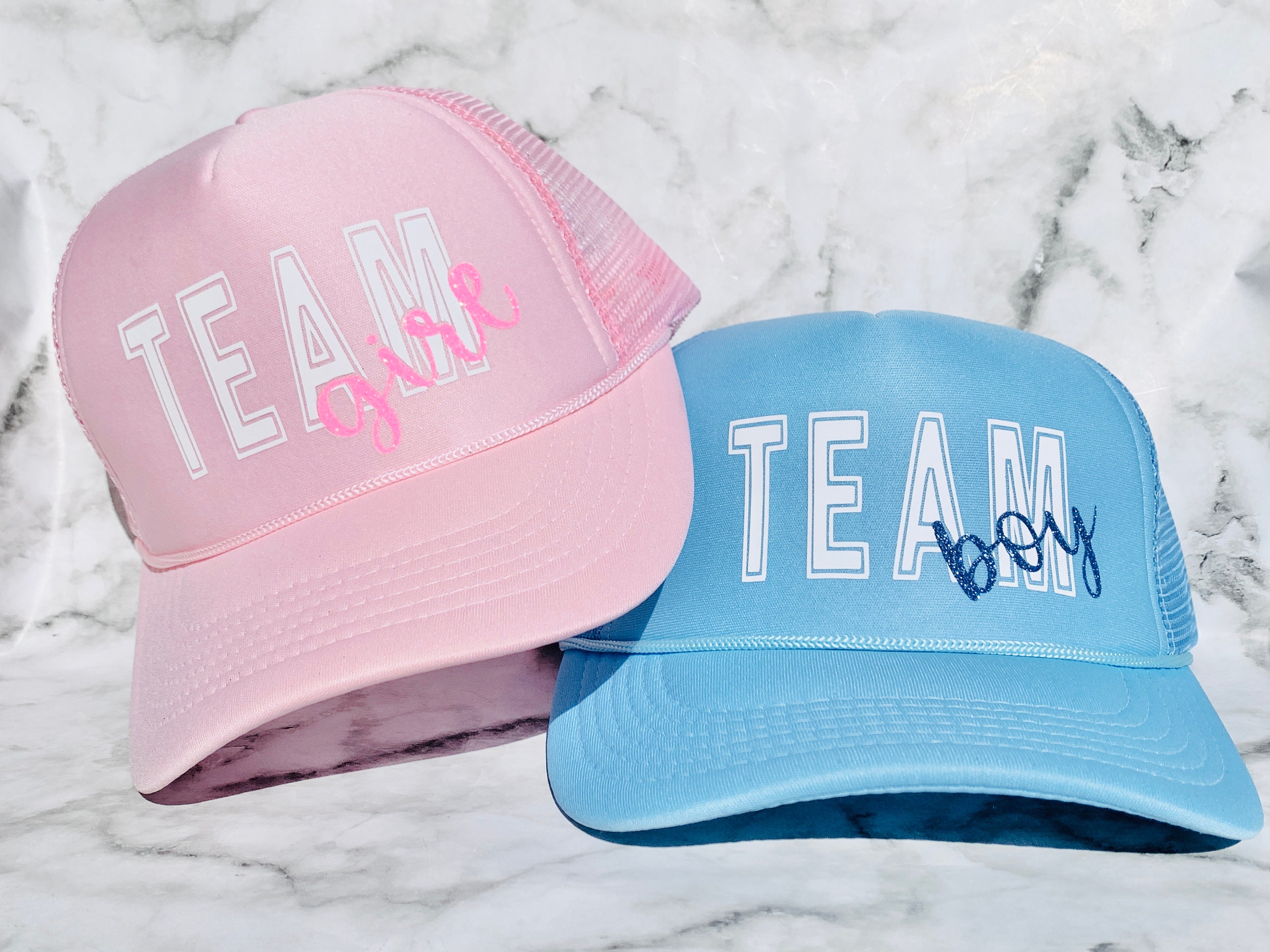 Gender Reveal Hats Pregnancy Announcement Idea Team Girl | Etsy